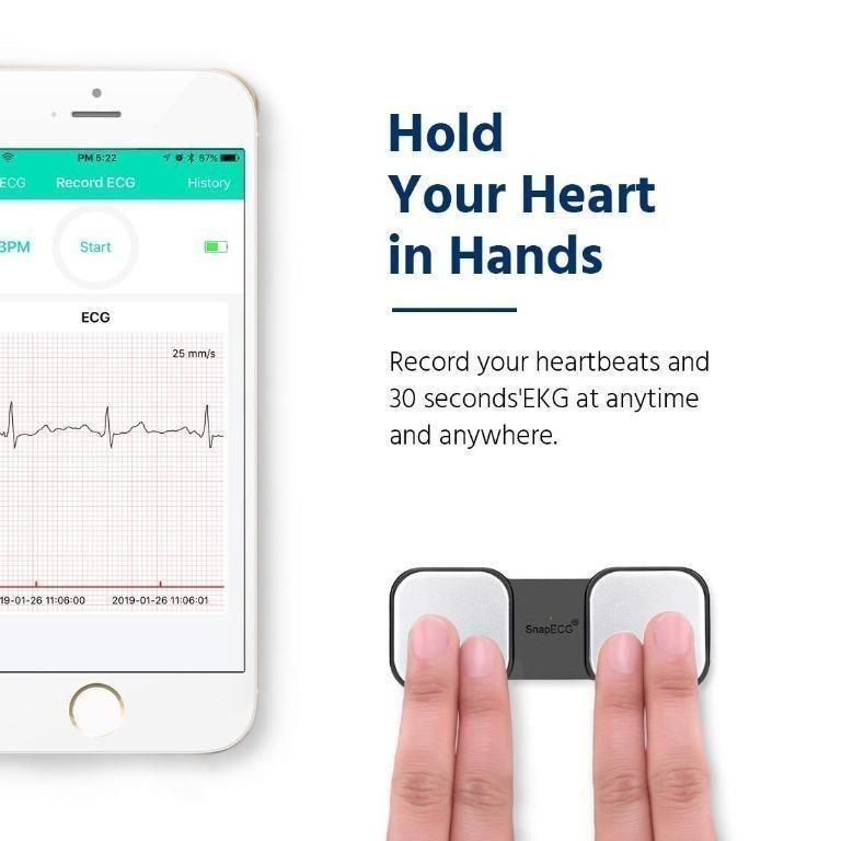 ECG Monitor, Handheld ECG Heart Rate Monitors for Smart Phone, Wireless ...