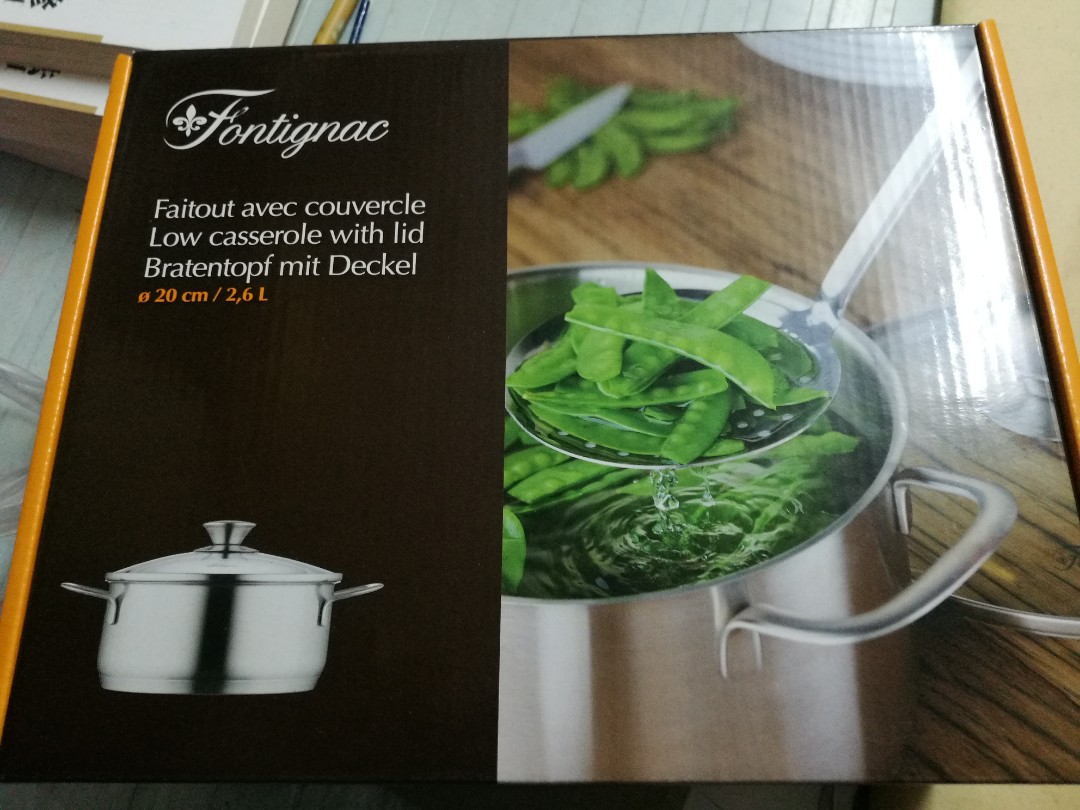 Fontignac Low casserole with lid 20cm, Furniture & Home Living ...