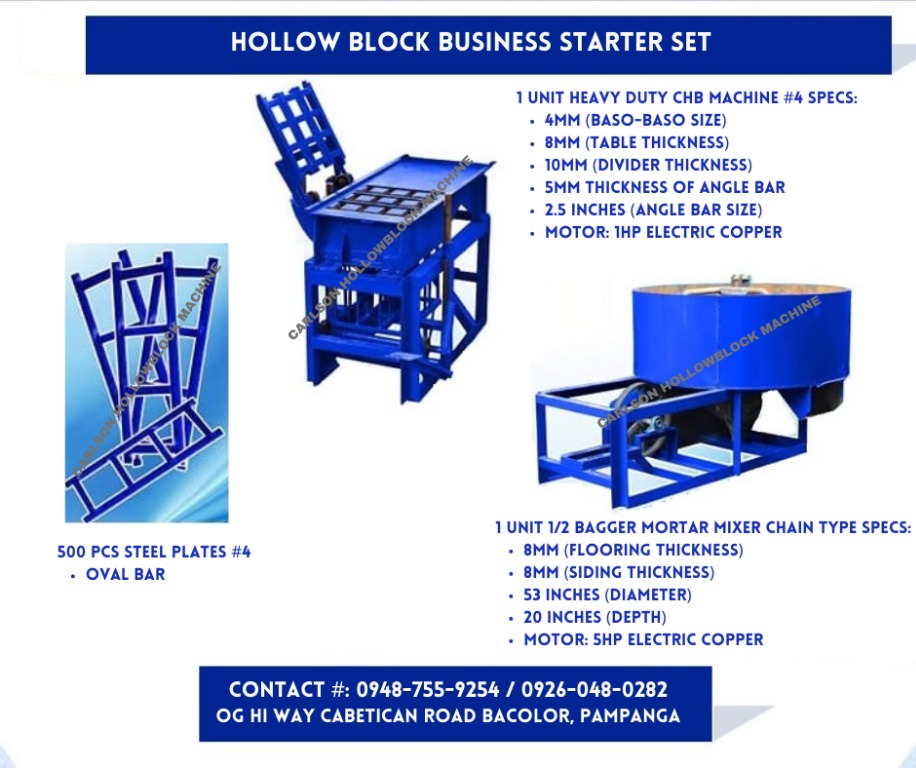 💛Heavy Duty CHB Machine #4, Half Bagger Mortar Mixer, Steel Plates ...