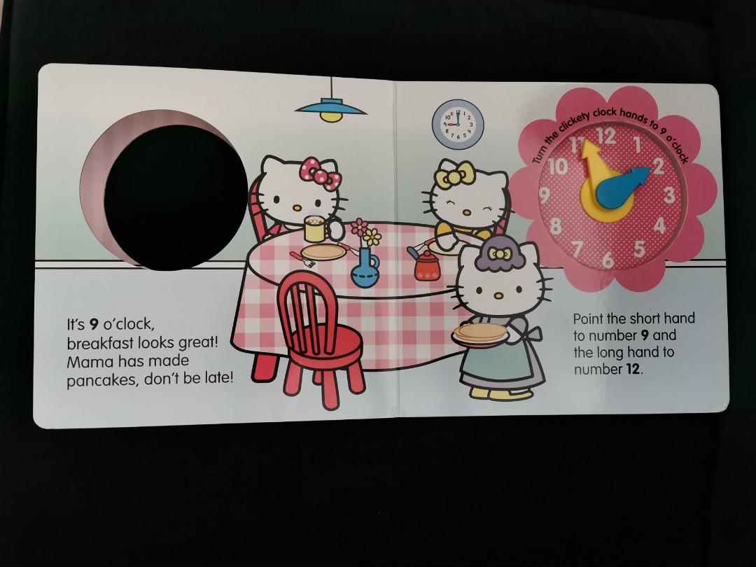Hello Kitty I Can Tell the Time board book with clickety clock hands ...