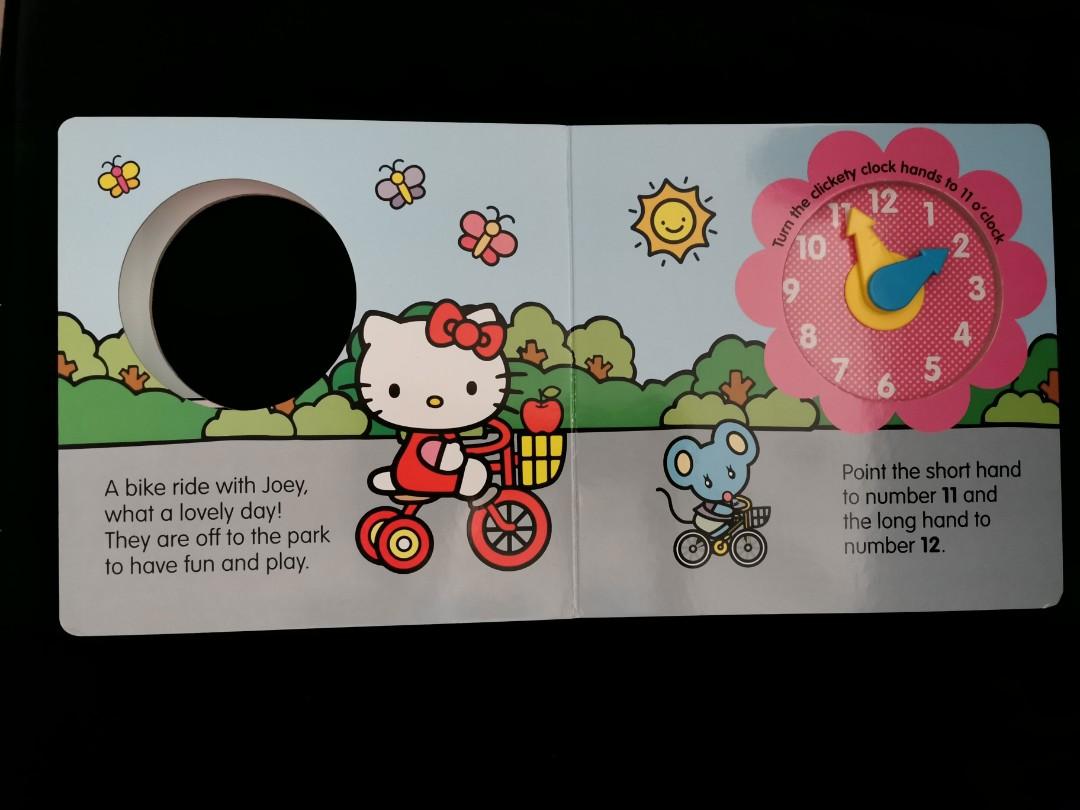 Hello Kitty I Can Tell the Time board book with clickety clock hands ...