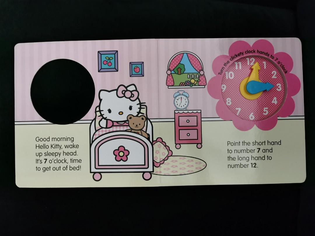 Hello Kitty I Can Tell the Time board book with clickety clock hands ...