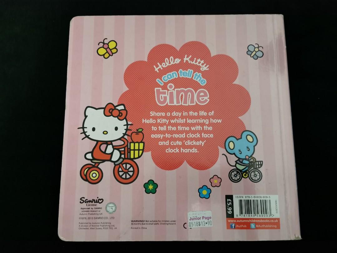 Hello Kitty I Can Tell the Time board book with clickety clock hands ...