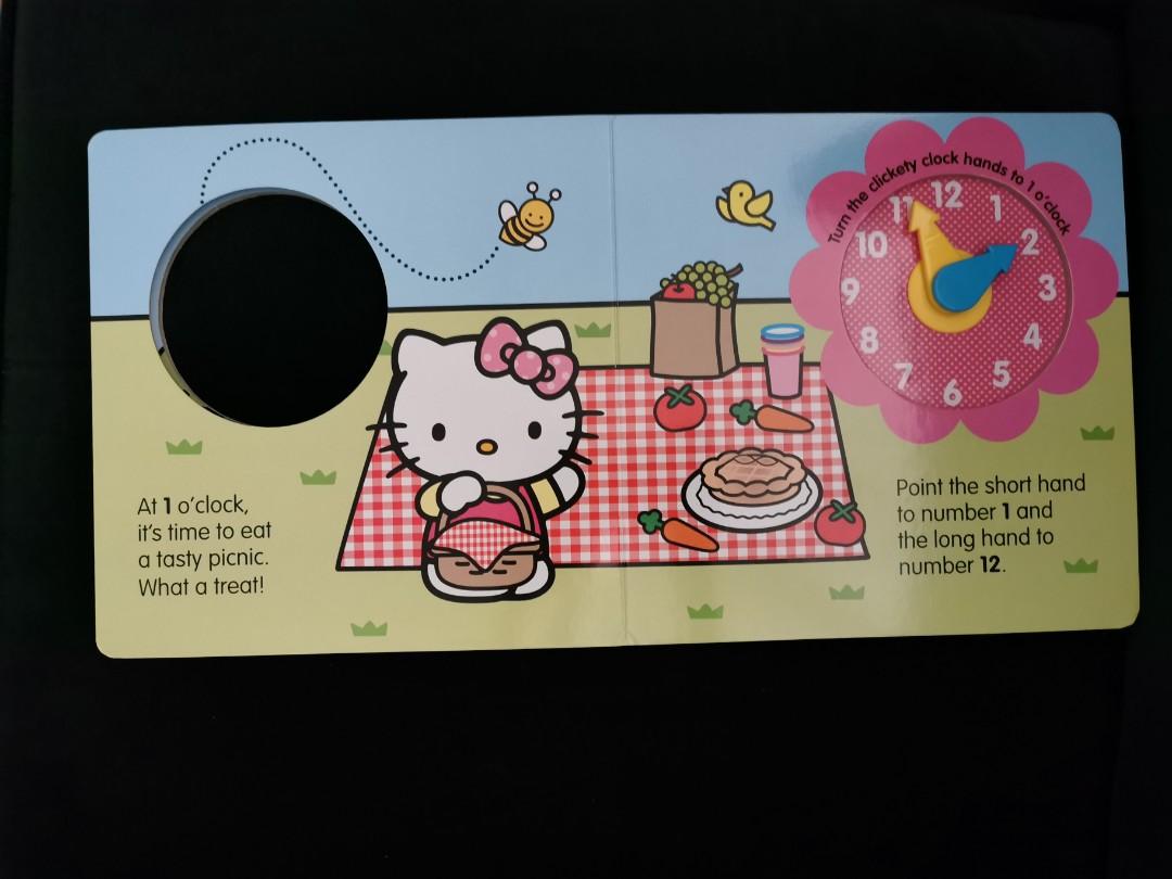 Hello Kitty I Can Tell the Time board book with clickety clock hands ...