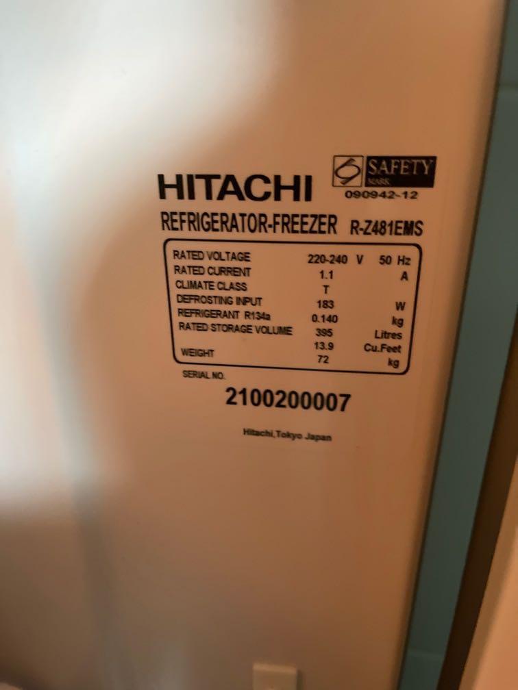 Hitachi refrigerator front jet freezing, TV & Home Appliances, Kitchen ...