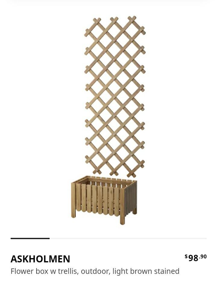 Ikea Askholmen Flower Box Trellis, Furniture & Home Living, Outdoor ...