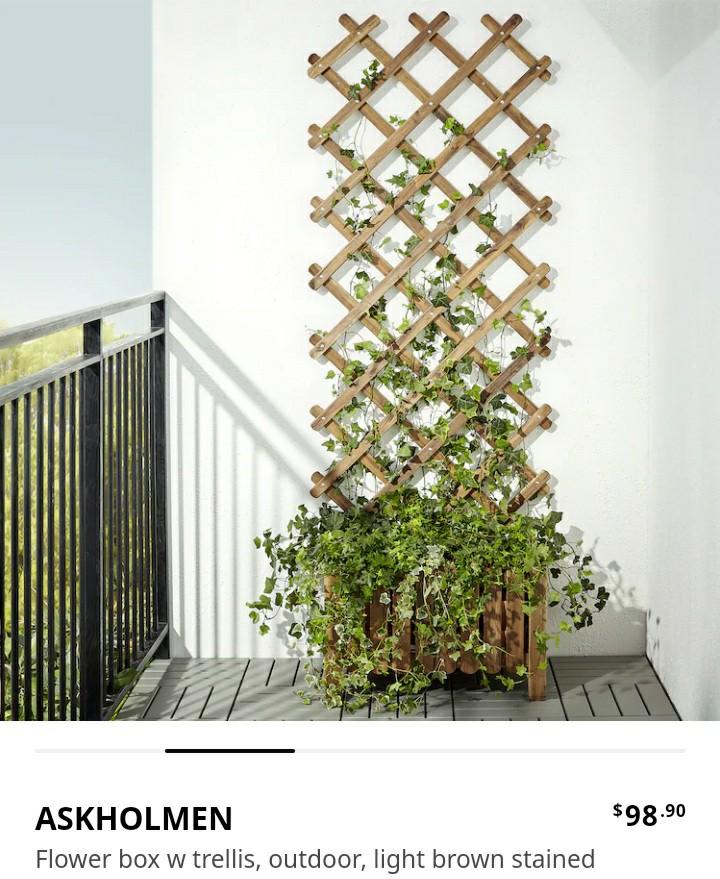 Ikea Askholmen Flower Box Trellis, Furniture & Home Living, Outdoor ...