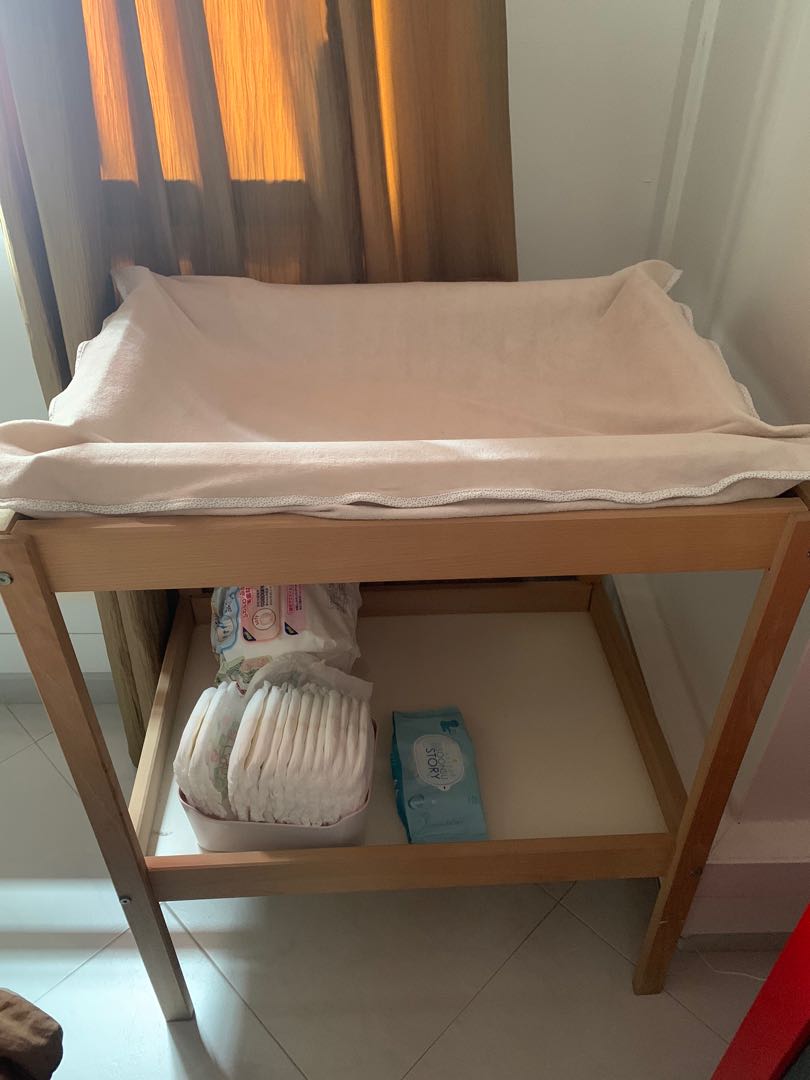 IKEA changing table with cushion and 2x covers, Babies & Kids, Baby ...