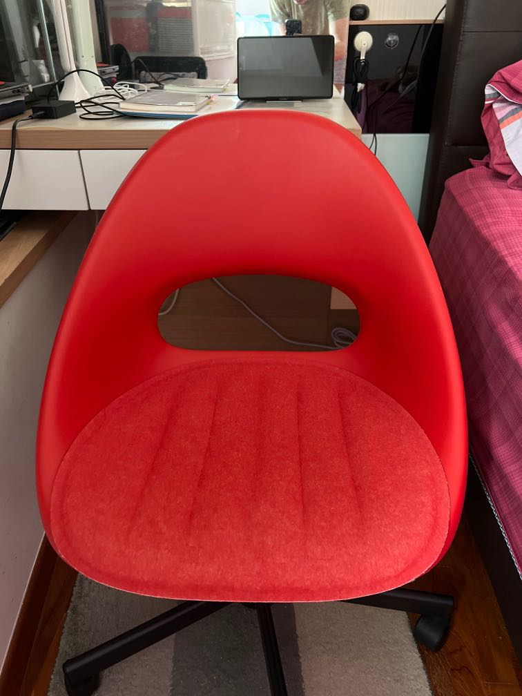 IKEA red chair, Furniture & Home Living, Furniture, Chairs on Carousell