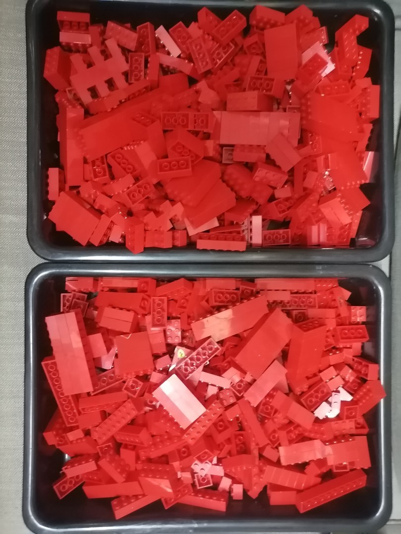 Lego Red bricks assorted size, Hobbies & Toys, Toys & Games on Carousell