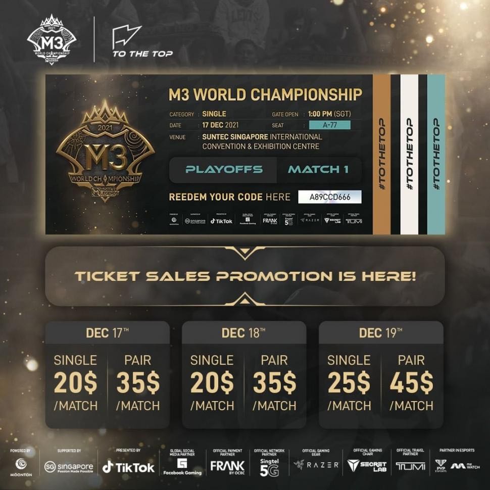 WTB: Mobile Legend M3 Ticket Final, Tickets & Vouchers, Event Tickets ...