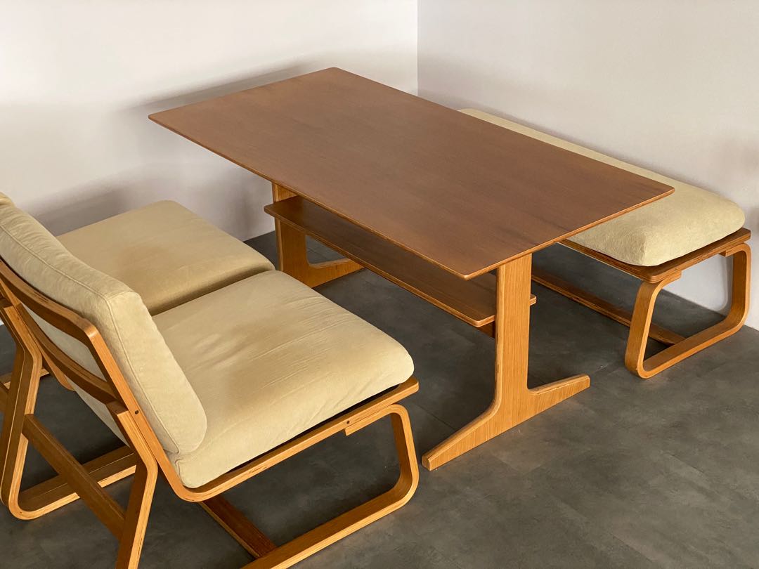 Muji oak living dining set, Furniture & Home Living, Furniture, Tables ...