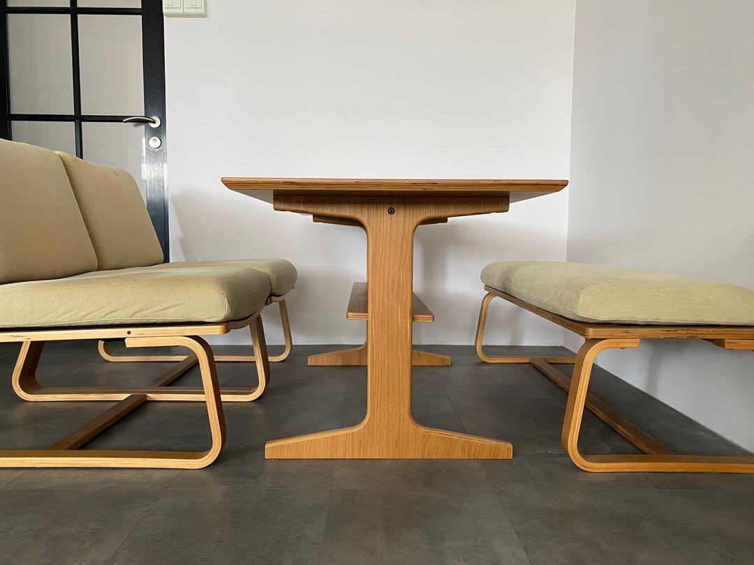 Muji oak living dining set, Furniture & Home Living, Furniture, Tables ...