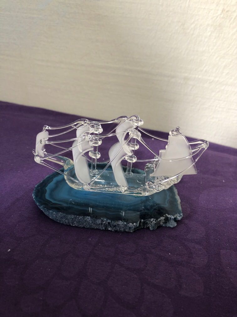 New Made in Great Britain Artistic Glass Sculpture Mayflower Display ...