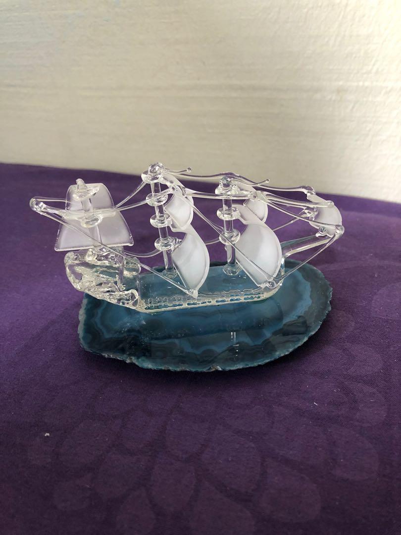 New Made in Great Britain Artistic Glass Sculpture Mayflower Display ...