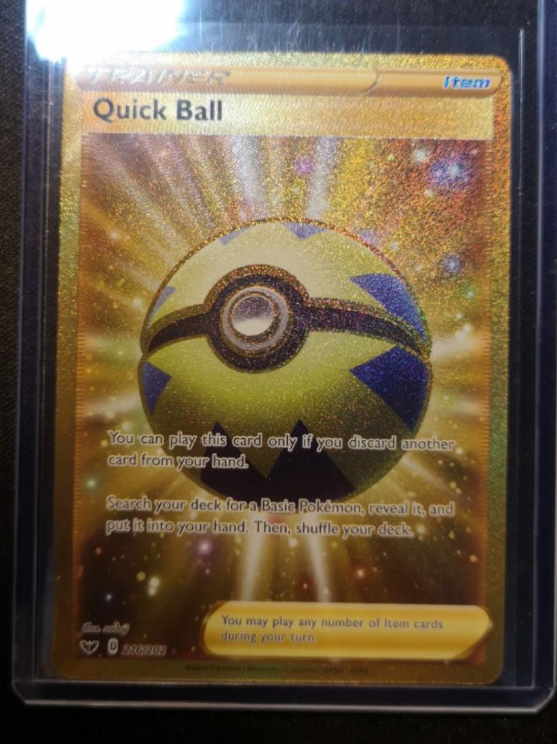 Pokemon TCG SWSH01 Quick Ball - 216/202 - Secret Rare, Hobbies & Toys ...
