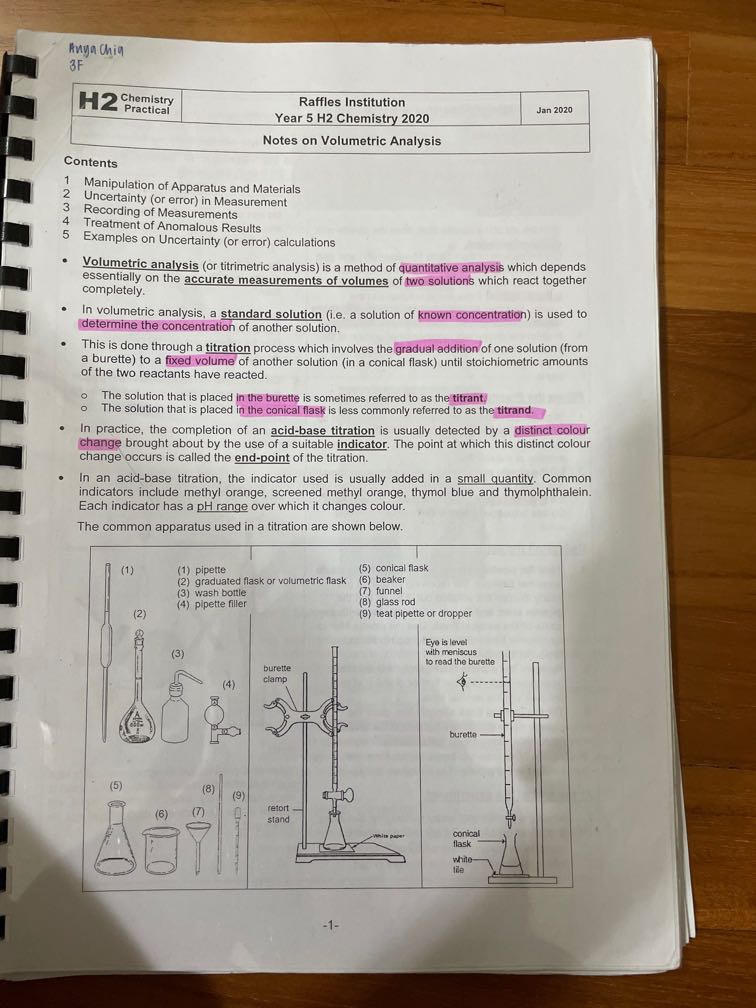 RAFFLES INSTITUTION (RI) H2 Chemistry Notes, Hobbies & Toys, Books ...