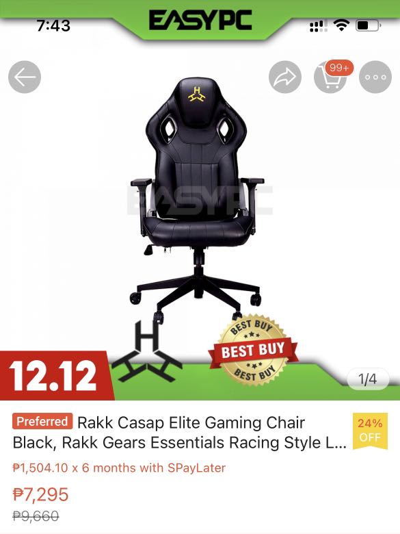 Rakk Casap Elite Gaming Chair, Computers & Tech, Desktops on Carousell