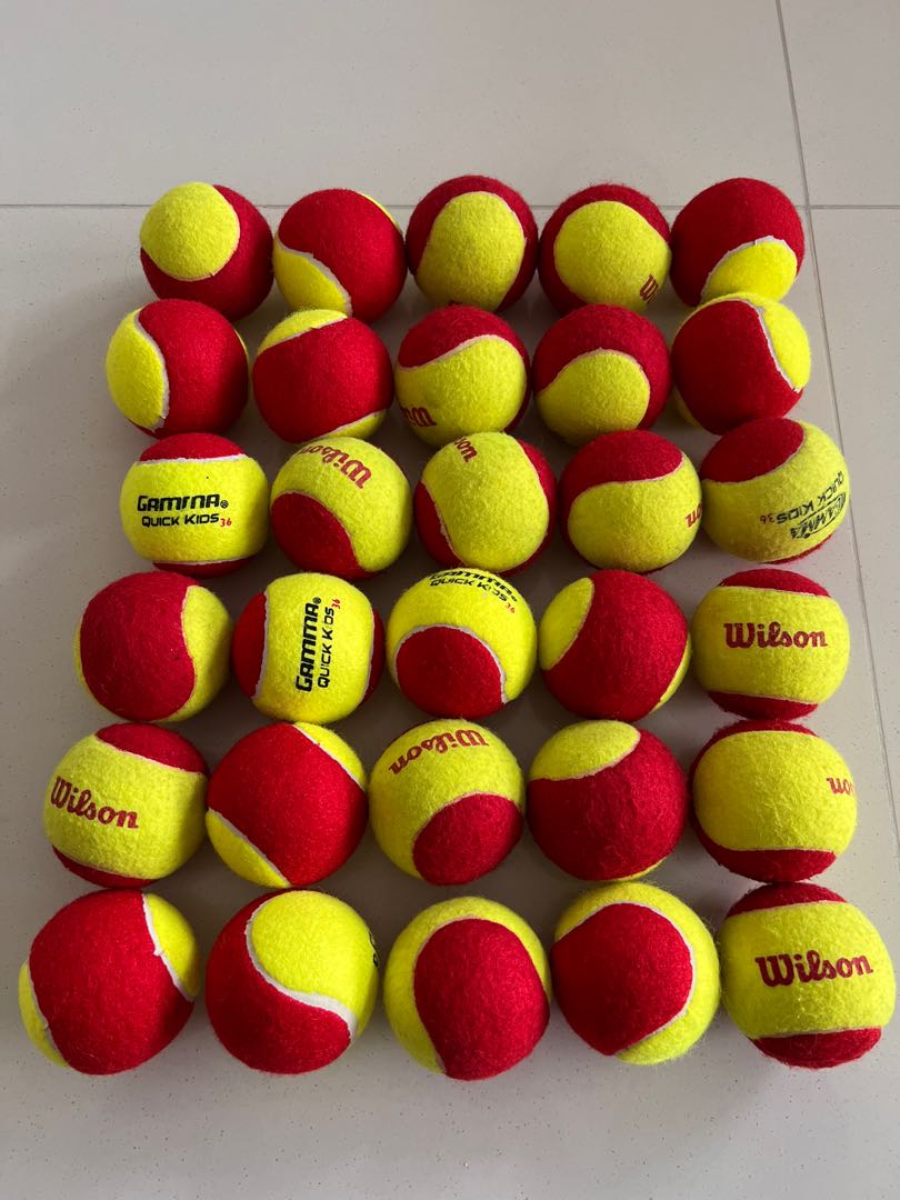 Red Tennis Balls x30 for beginners, Sports Equipment, Sports & Games ...