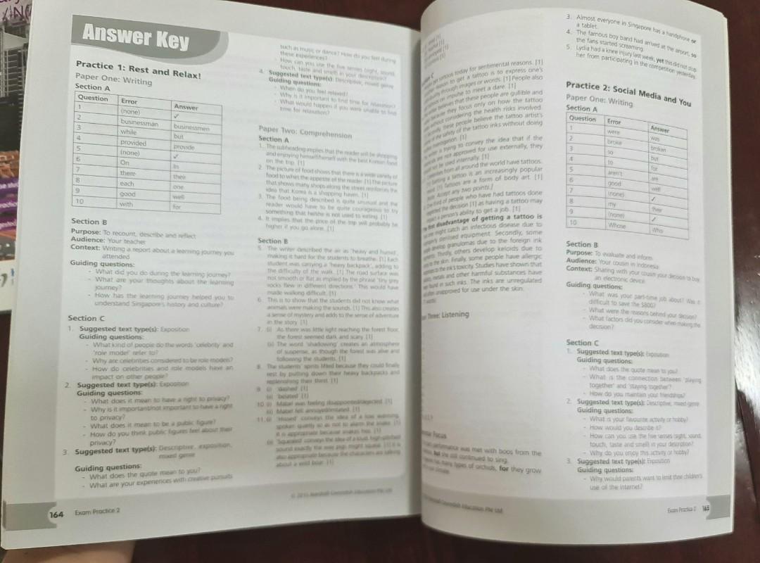 Secondary 2 English Exam Practice Marshall Cavendish, Hobbies & Toys ...