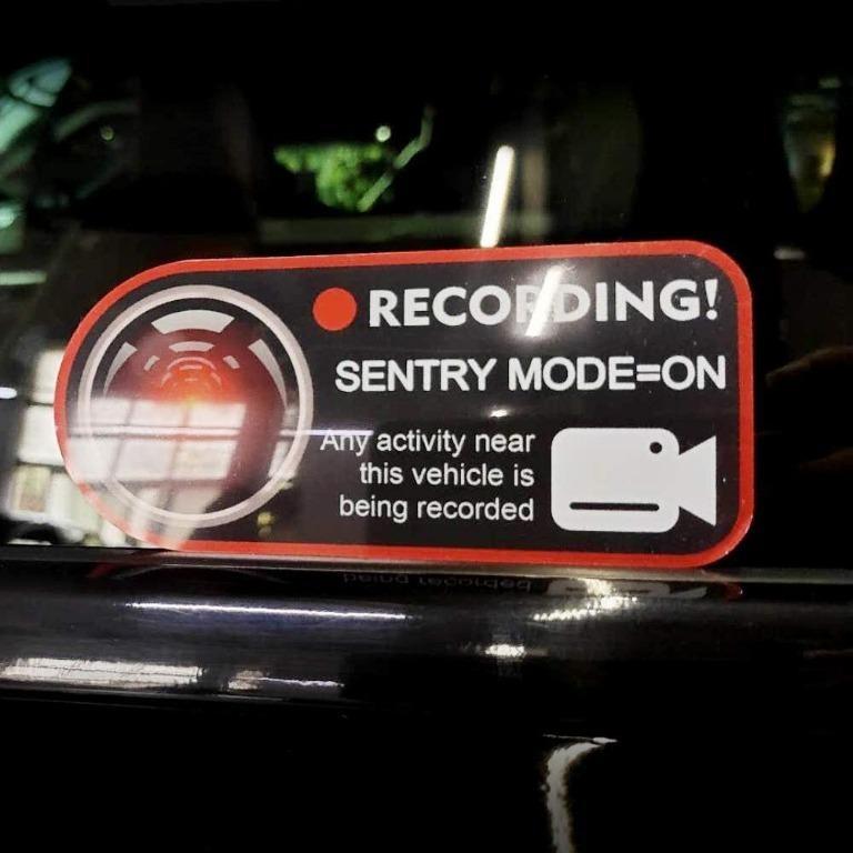 Sentry Mode Static Sticker for Tesla Model 3 S X Y Car Camera Record ...