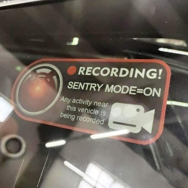 Sentry Mode Static Sticker for Tesla Model 3 S X Y Car Camera Record ...