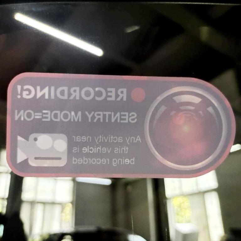 Sentry Mode Static Sticker for Tesla Model 3 S X Y Car Camera Record ...