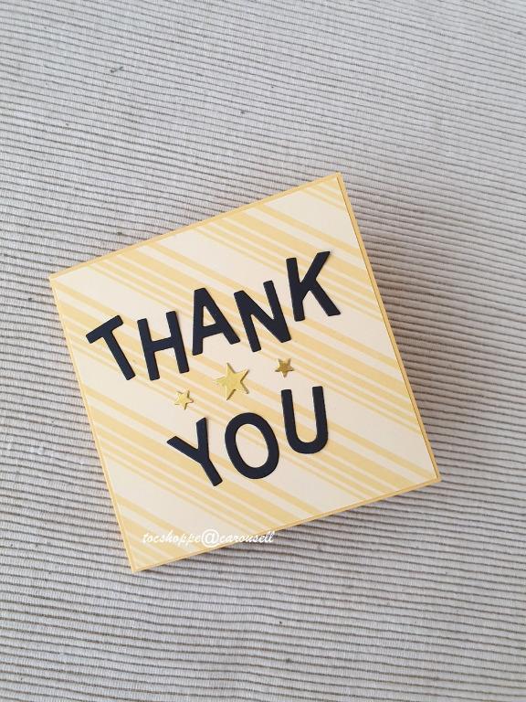 Thank You Card, Display Card, 3D Card, Handmade Card, Hobbies & Toys ...
