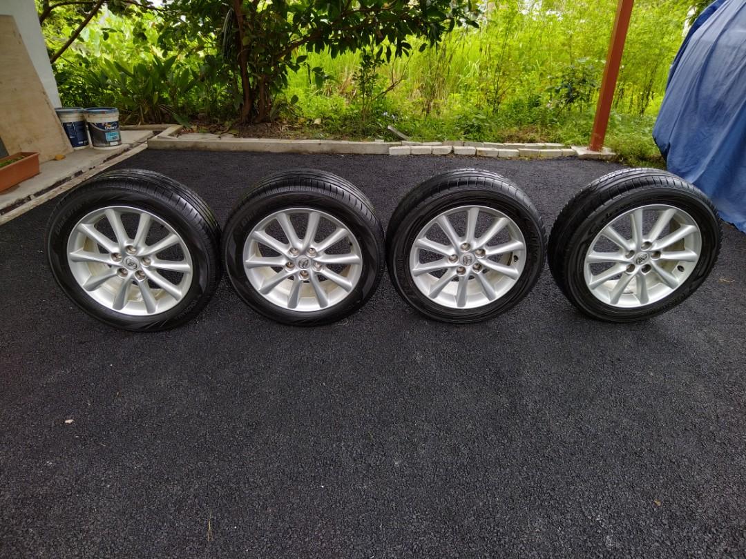 Toyota Estima Original Rim 17" with tyre, Auto Accessories on Carousell