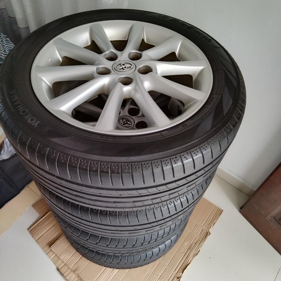 Toyota Estima Original Rim 17" with tyre, Auto Accessories on Carousell