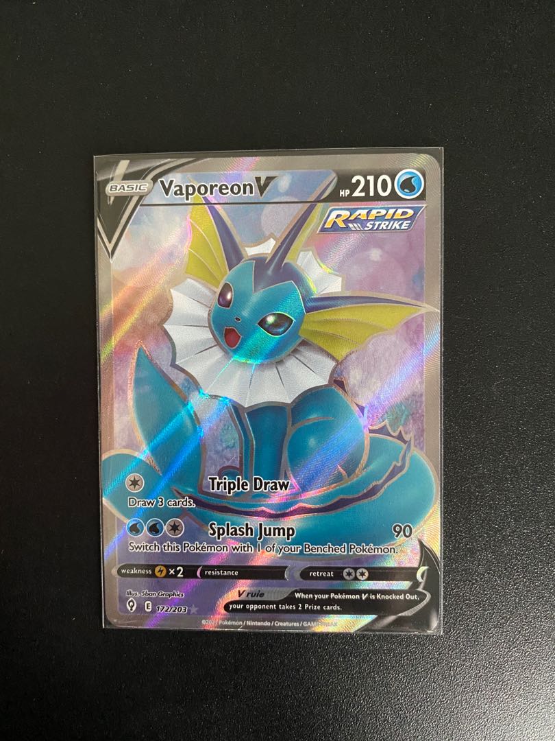 Vaporeon V - 172/203 - Full Art Ultra Rare - Evolving Skies - Pokemon ...