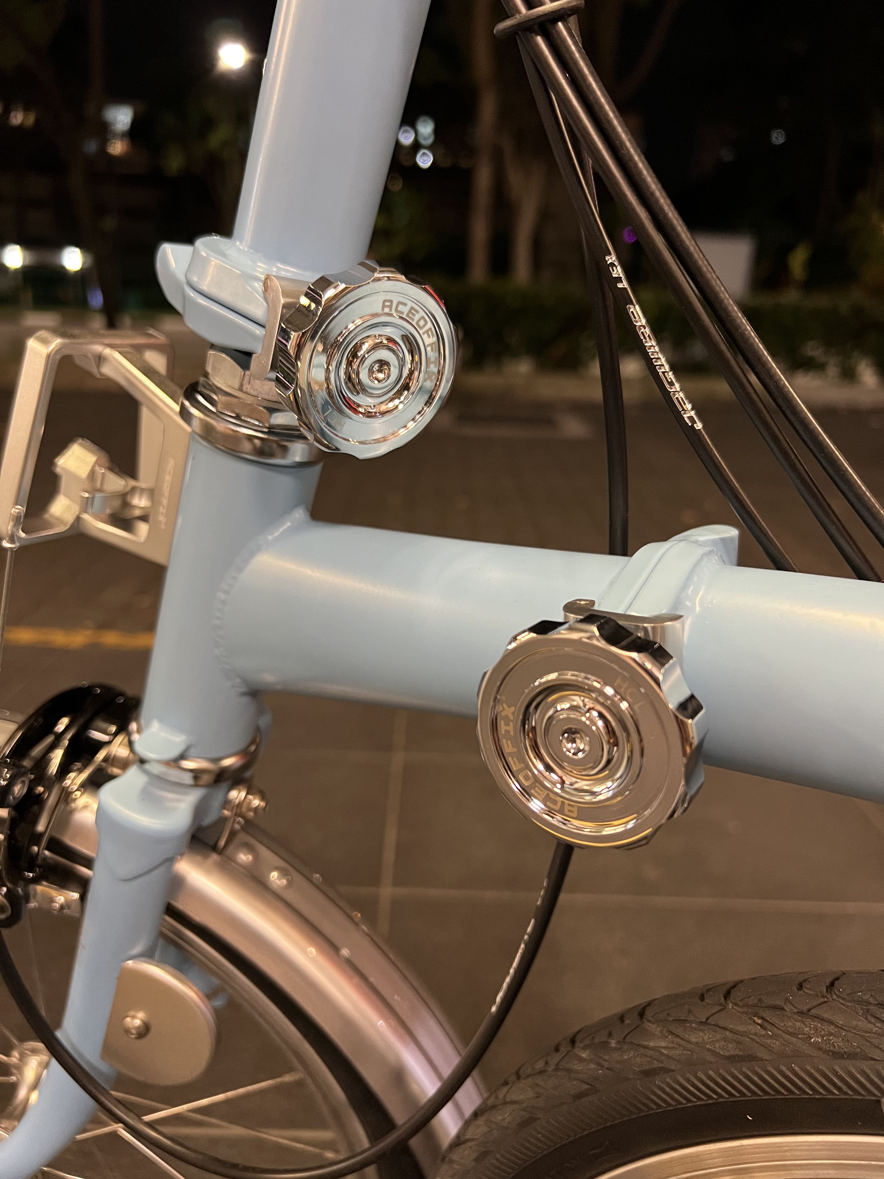 ** Round Hinge 45mm Clamps NEW 2 sets Electro Chrome / Gold Original ...