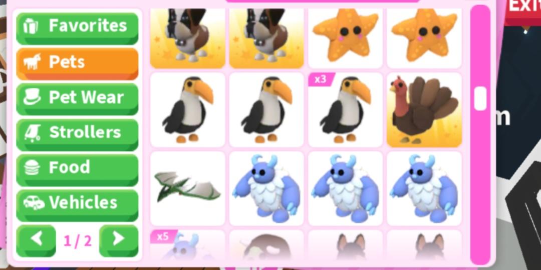 Adopt me clearance ultra rare pets(bee, clownfish, deinonchus, frog ...