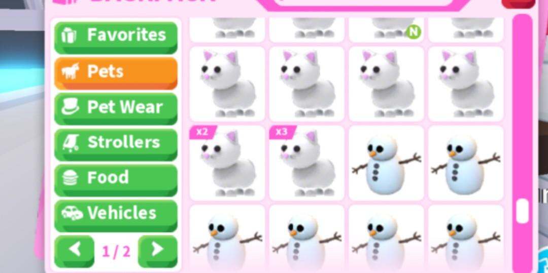 Adopt me uncommon and common pets clearance (bat, choc lab,crab, dingo ...