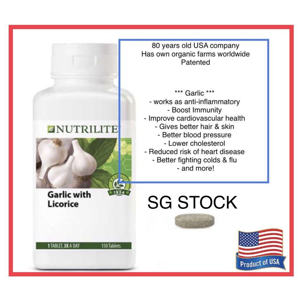 Amway Nutrilite Garlic With Licorice (150 Tab), Health & Nutrition ...