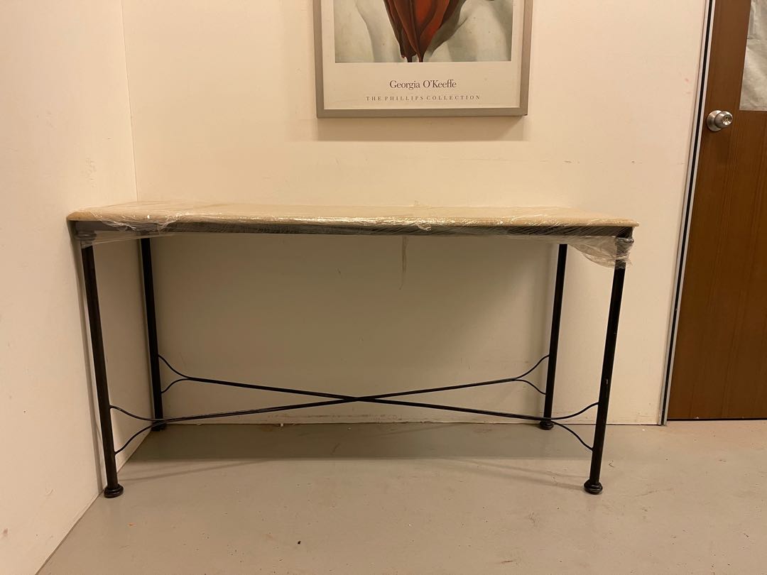 Buffet Console Table with steel legs and solid top - (140L x 46Wx 75H ...