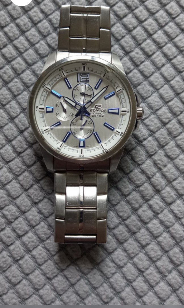 CASIO EDIFICE JAPANESE MOVEMENT MANS CHRONO WATCH, THREE SUB DIALS ...