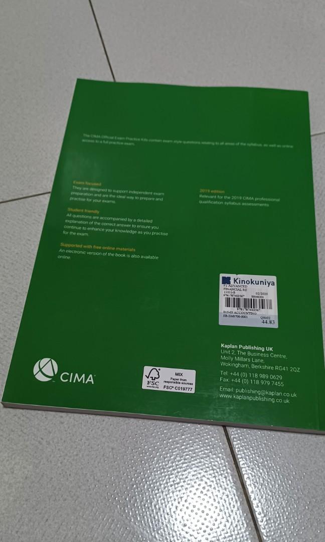 CIMA Advanced financial reporting F2 Kaplan textbook and practice kit ...