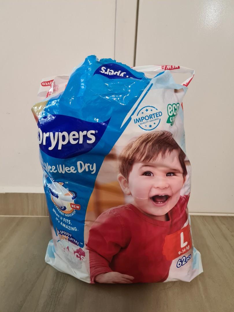 Drypers Wee Wee Dry Tape - L, Babies & Kids, Bathing & Changing ...