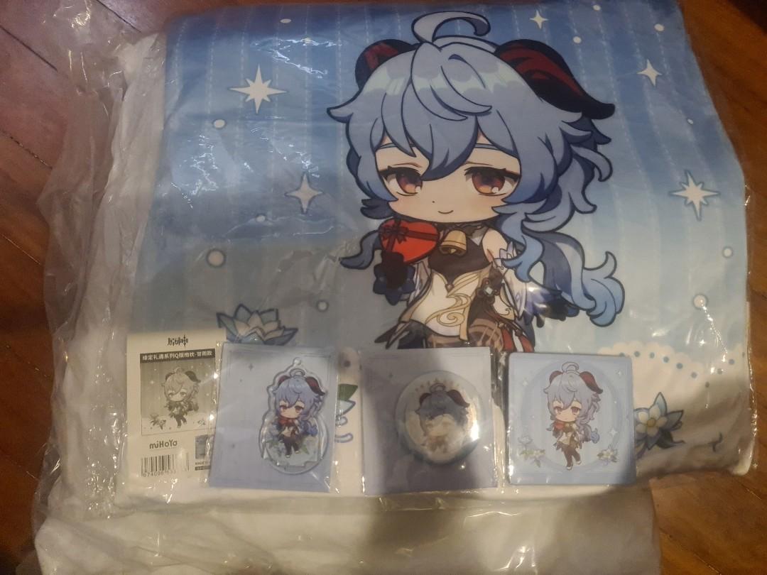 Genshin Impact Ganyu Set Pillow Standee Badge and Coaster, Hobbies ...