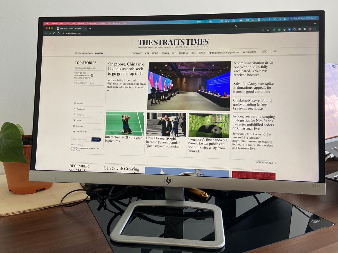 HP 23es 23-inch Monitor, Computers & Tech, Parts & Accessories, Monitor ...