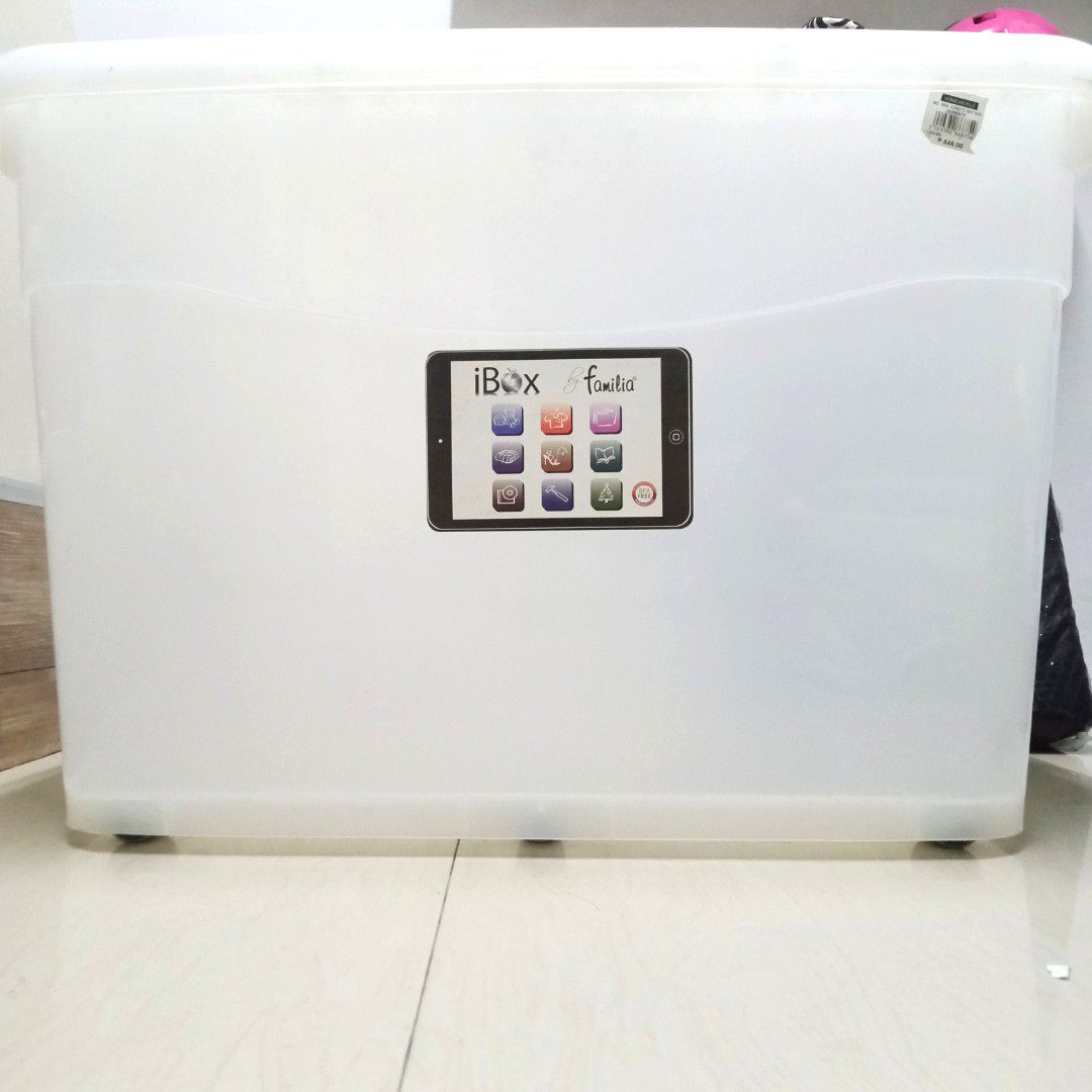 iBox 120 Liters Xtra Large Storage Box (White), Furniture & Home Living ...