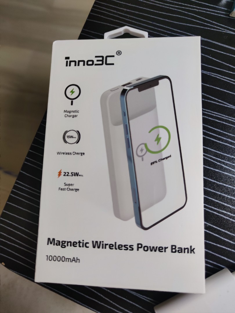 inno3C 10000mAh Magnetic Wireless Power Bank (磁吸充電寶）, 手提電話, 電話及其他裝置配件, 其他電子周邊配件及產品 - Carousell