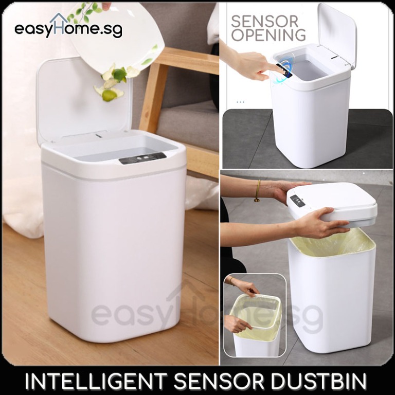 Intelligent Sensor Dustbin 15L 18L / Auto Open Smart Rubbish Bin Trash ...
