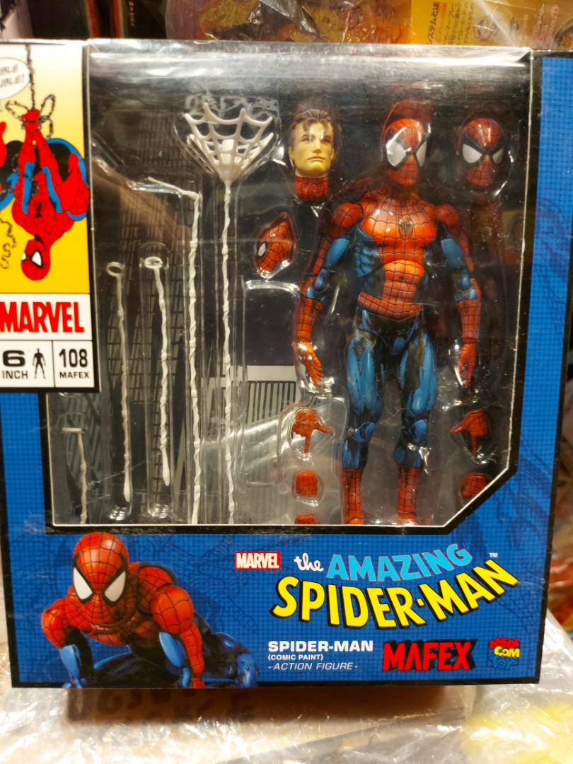 Medicom Toy Mafex No.108 the amazing Spider-Man (Comic Paint) 日版, 興趣及遊戲 ...