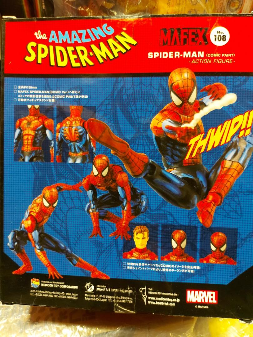 Medicom Toy Mafex No.108 the amazing Spider-Man (Comic Paint) 日版, 興趣及遊戲 ...