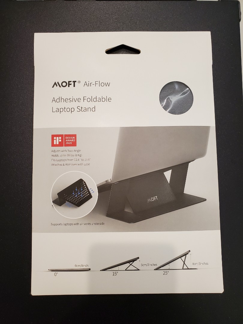 MOFT Air-flow Adhesive Foldable Laptop Stand, 電腦＆科技, 電腦周邊及配件, 其他 - Carousell