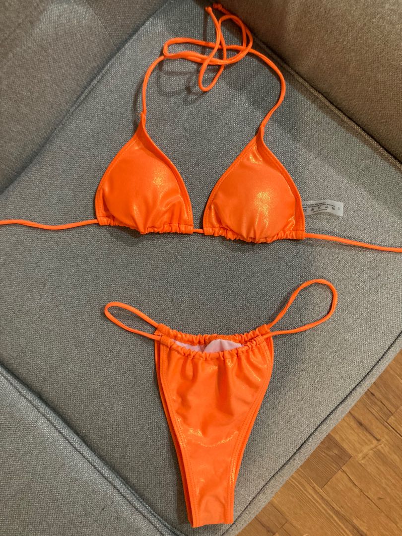 Orange bikini, Women's Fashion, Swimwear, Bikinis & Swimsuits on Carousell