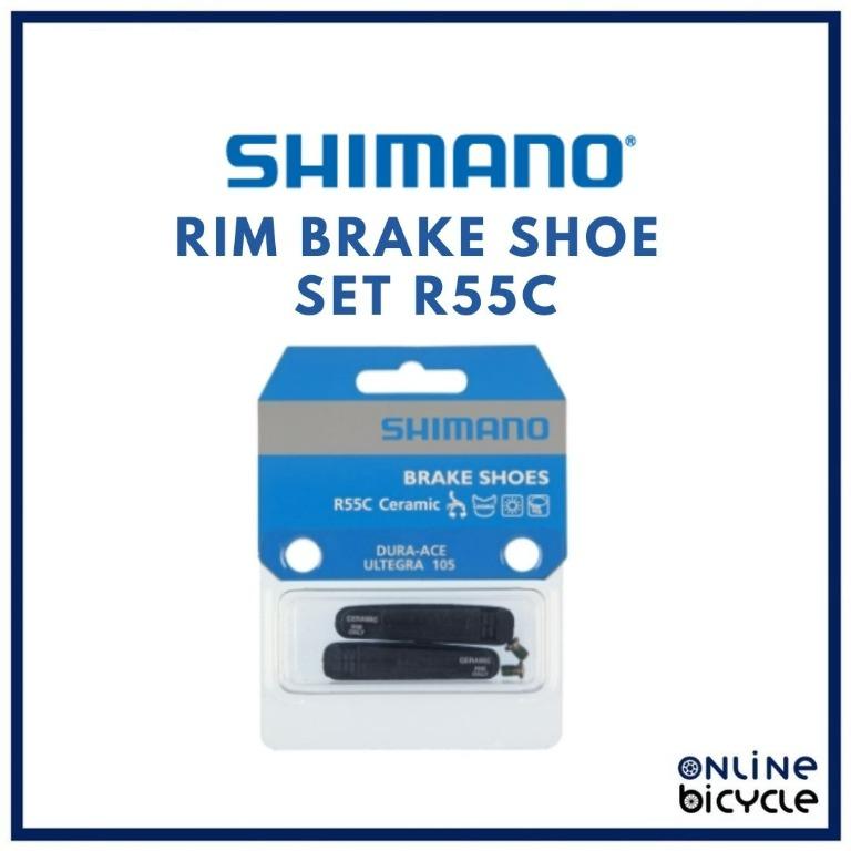 Shimano Rim Brake Shoe Set R55C for Bicycle and Cycling, Sports Equipment, Bicycles & Parts ...
