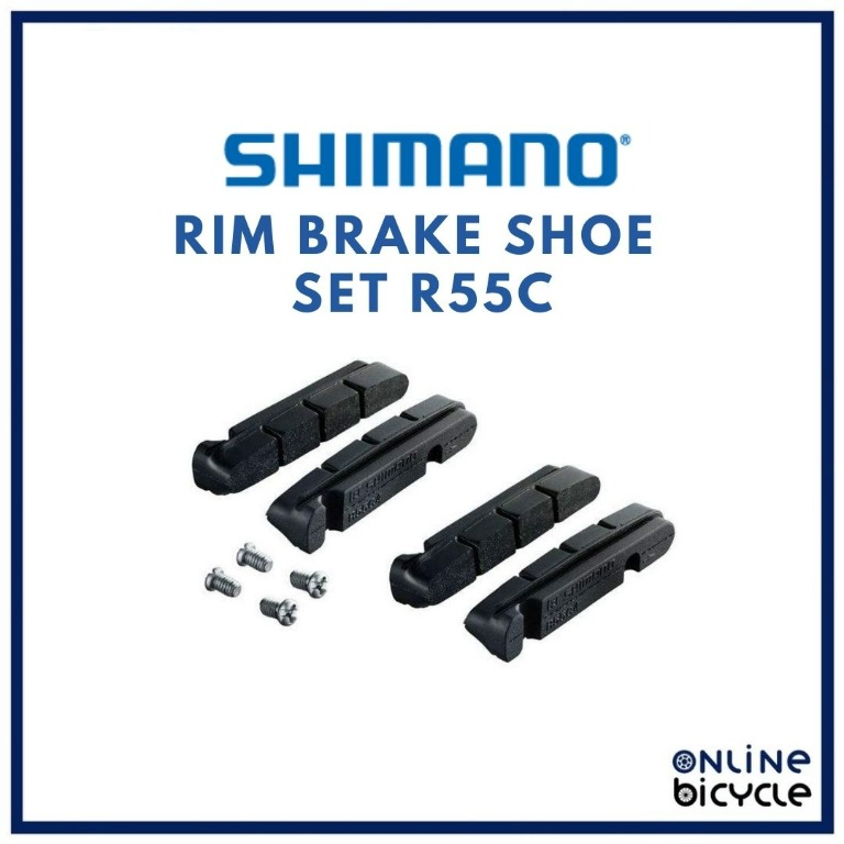 Shimano Rim Brake Shoe Set R55C for Bicycle and Cycling, Sports ...